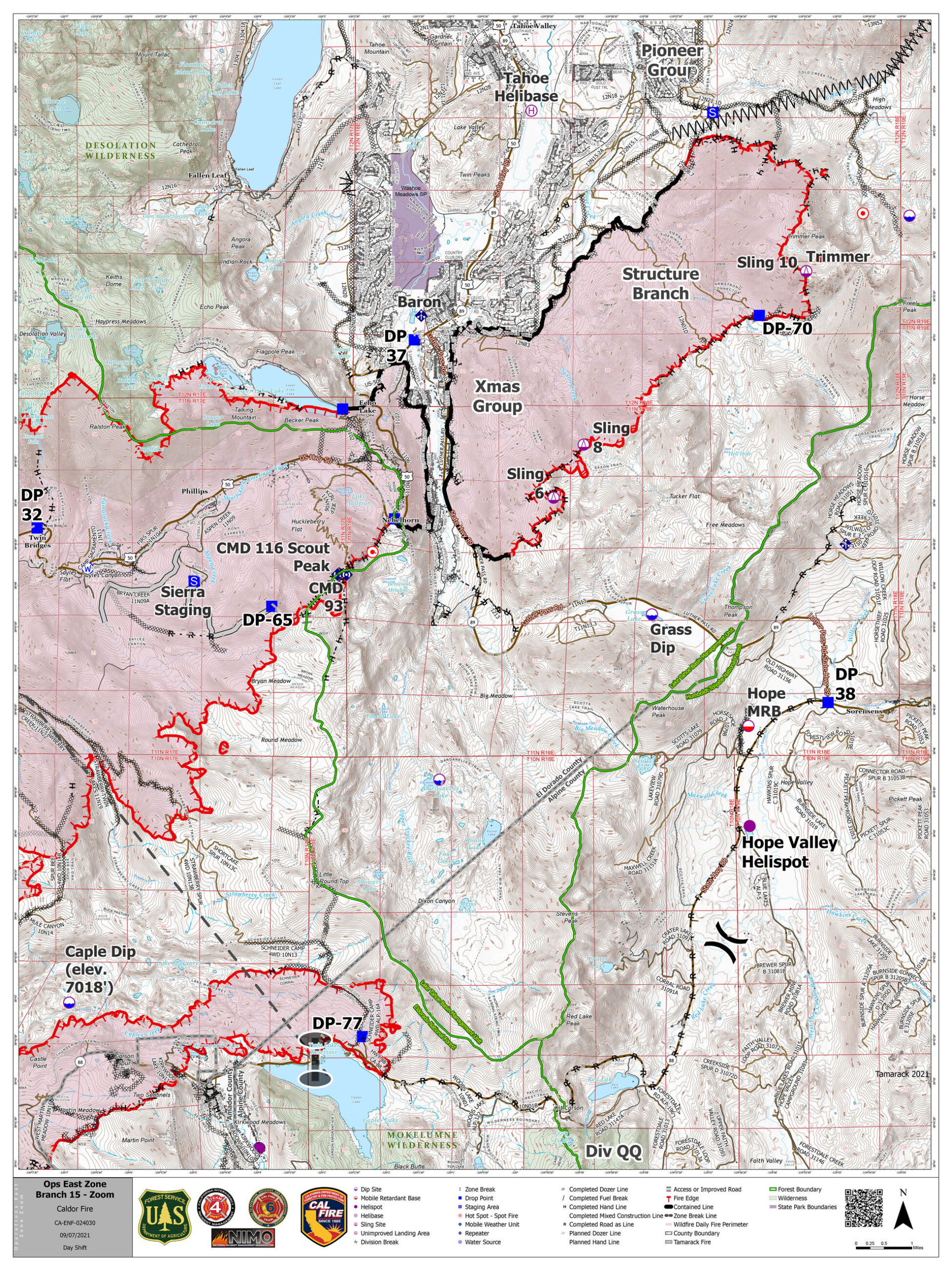Caldor Fire - 9/7/2021 Heat Maps - The Lookout