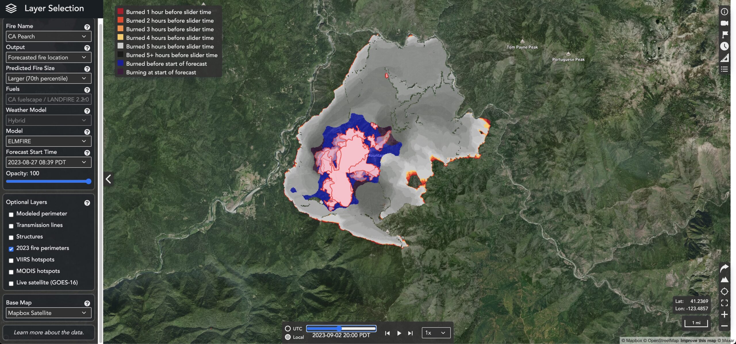 Modeling Fire Behavior for NW California Fires - The Lookout